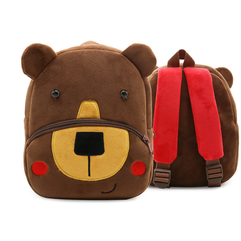 Plush Cartoon Bear Backpack for Toddlers – Zoo Animal Bag – Tudoholic