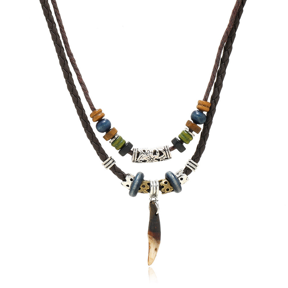Ethnic Dog Teeth Pendant – Vintage Men’s Necklace – Tudoholic