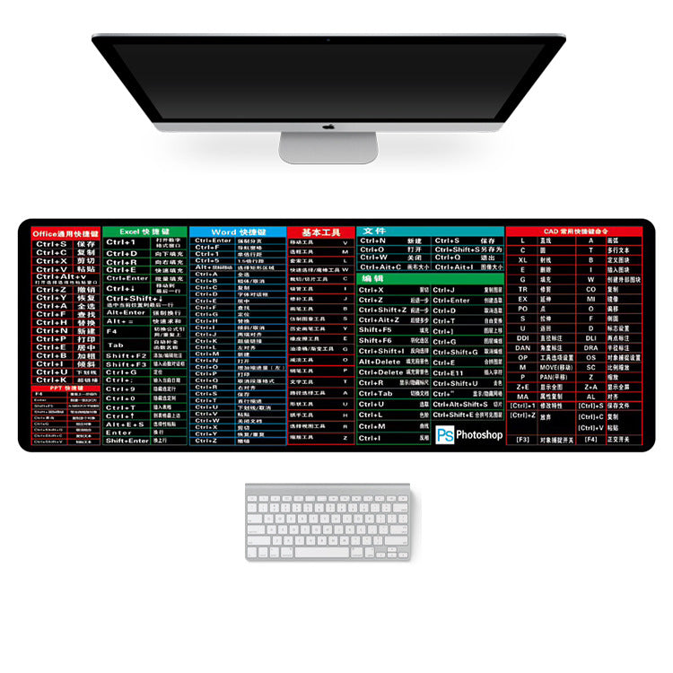 Extra Large Shortcut Key Mouse Pad Edge Lock Desk Mat – Tudoholic
