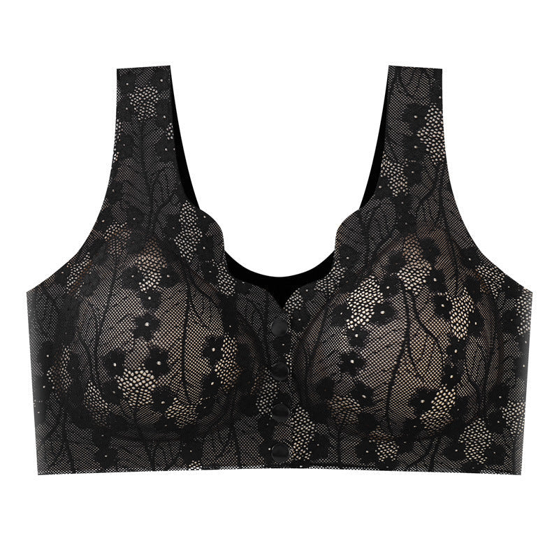 Front Buckle Lace Vest Bra – Non-Rimmed, Comfortable Support for Mothe ...