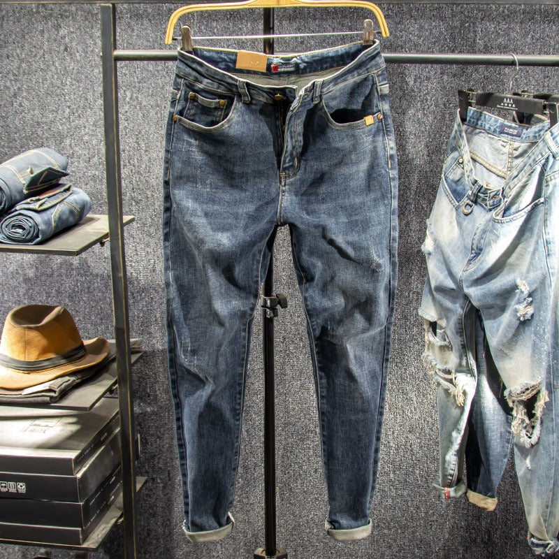 Summer Slim Nine-Point Jeans – High-End Fashion Men’s Pants – Tudoholic